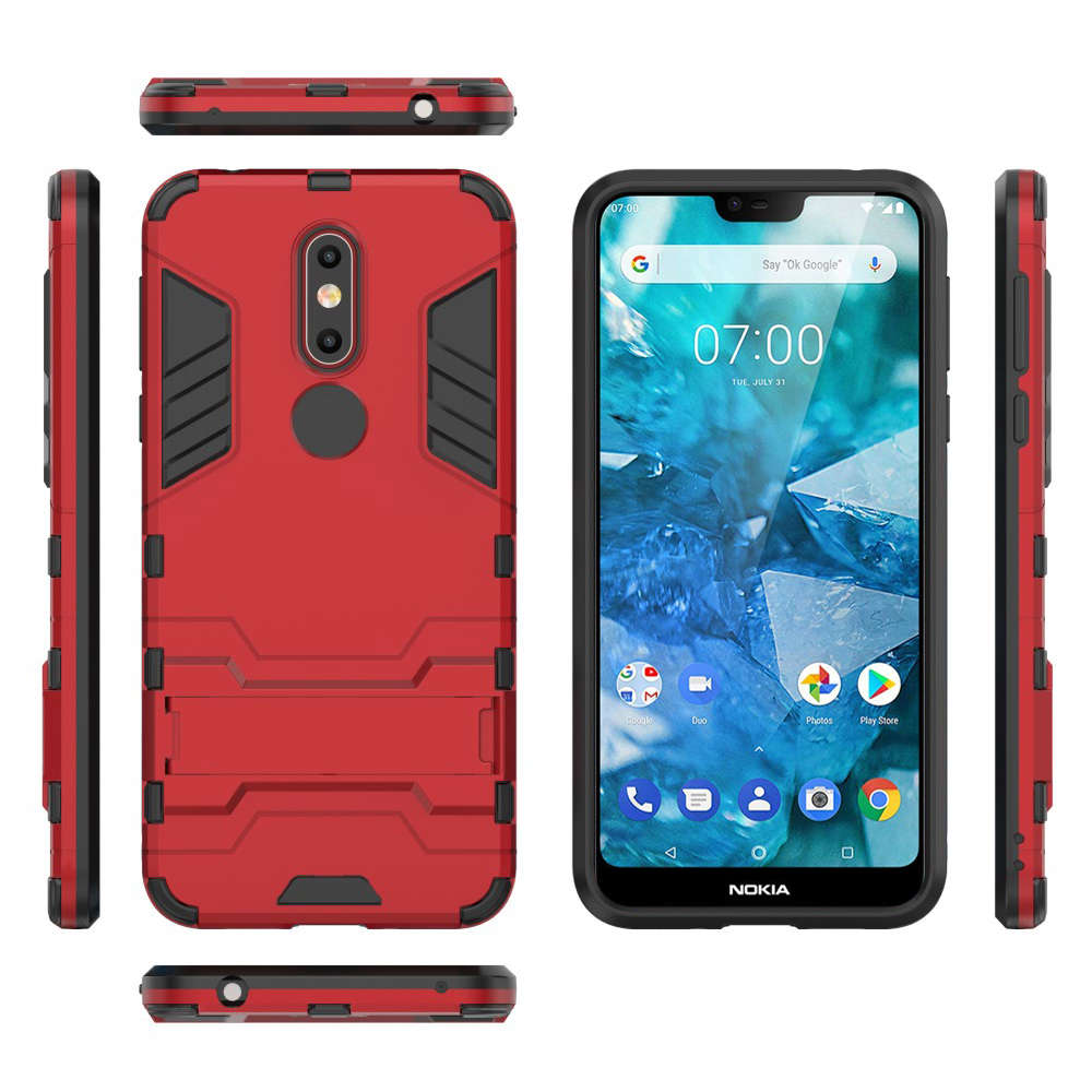 Slim Armour Tough Shockproof Case for Nokia 7.1 (Red)